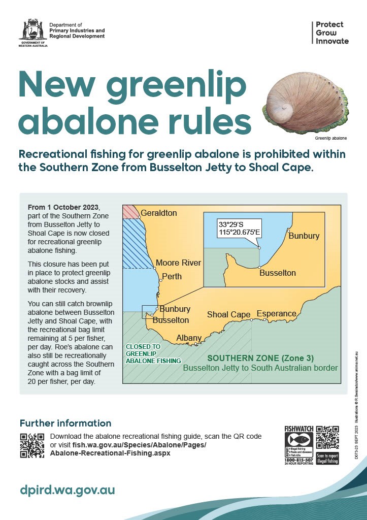 News Story - New Greenlip abalone rules » Shire of Jerramungup